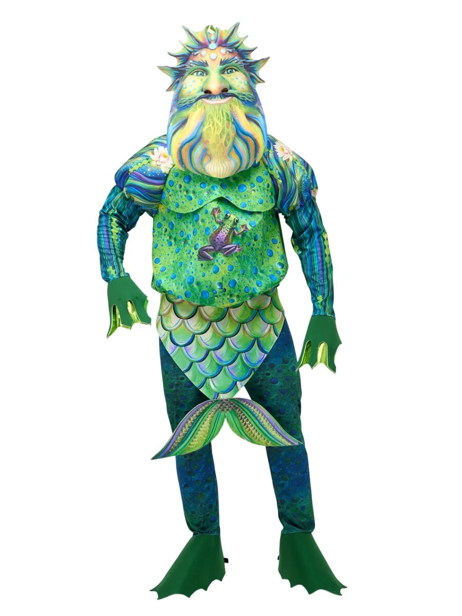 Карнавальный костюм водяного, зеленый, 3XL/4XL (56-58)