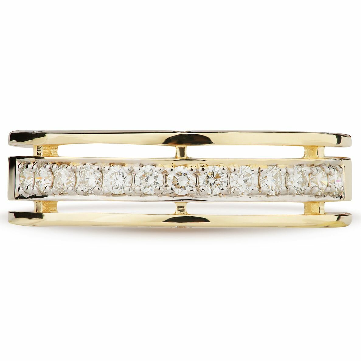 Кольцо обручальное, желтое золото, 585 проба, бриллиант