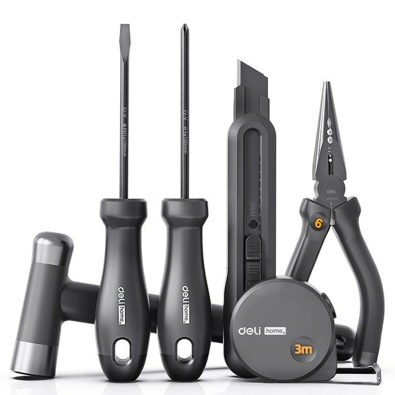 Набор ручного инструмента Deli Набор ручного инструмента "Home Series Black" Deli HT0006 6 предметов уц-1-1