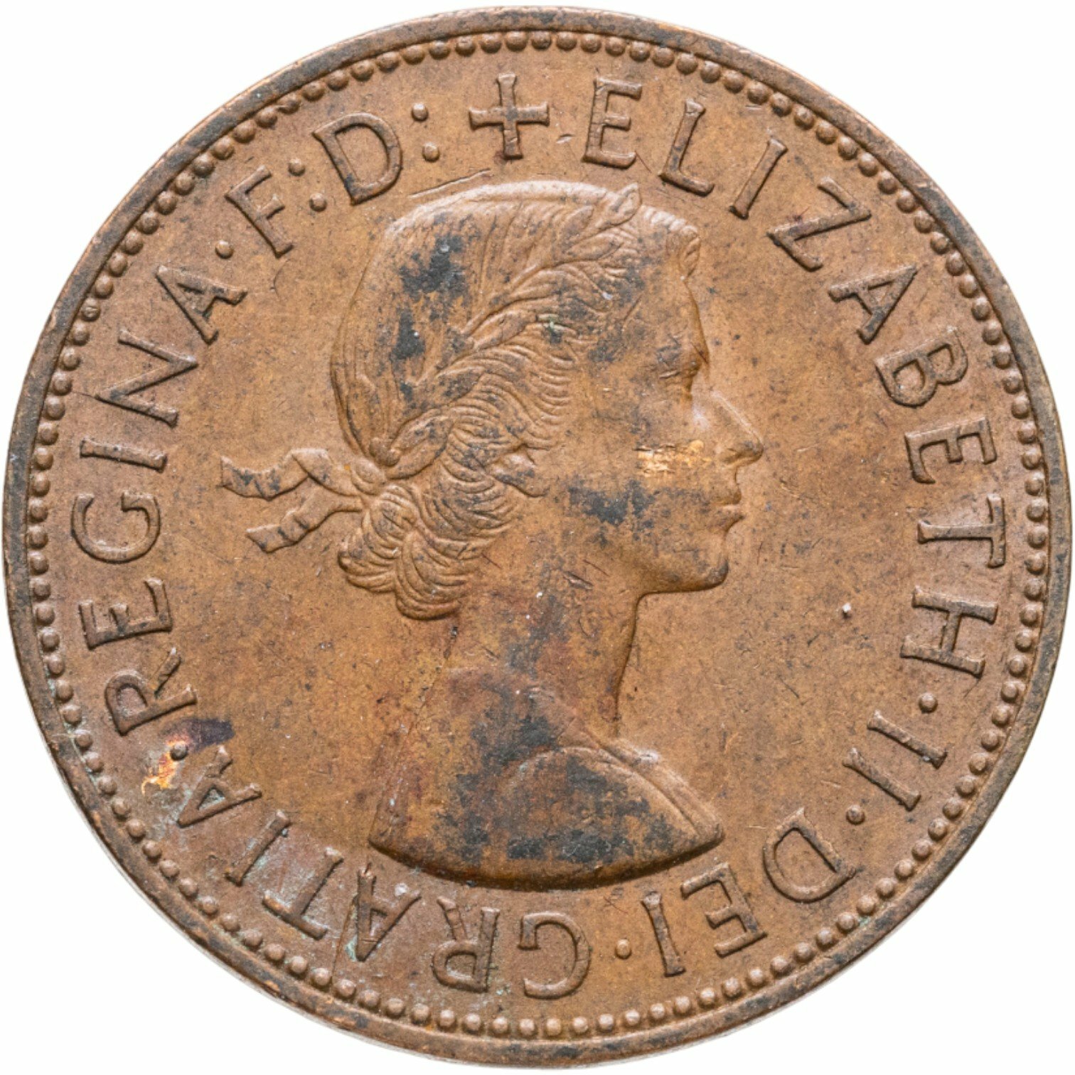 Великобритания 1 пенни penny 1965, Бронза, в сохранности VF