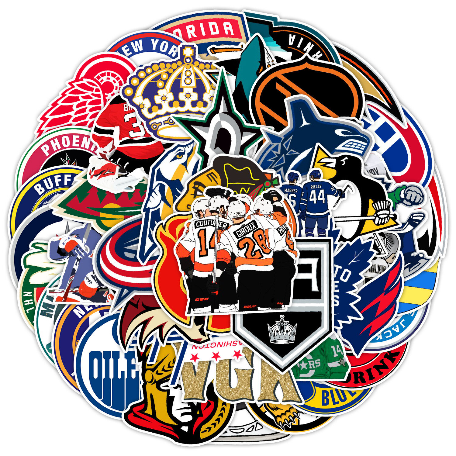 Набор из 50 наклеек с хоккеем, водонепроницаемые виниловые наклейки с хоккеем на льду для ноутбука, скейтборда, блокнота, бутылки с водой, чемодана, автомобиля, шлема, спортивных болельщиков. Декоративные наклейки своими руками для подростков и взрос