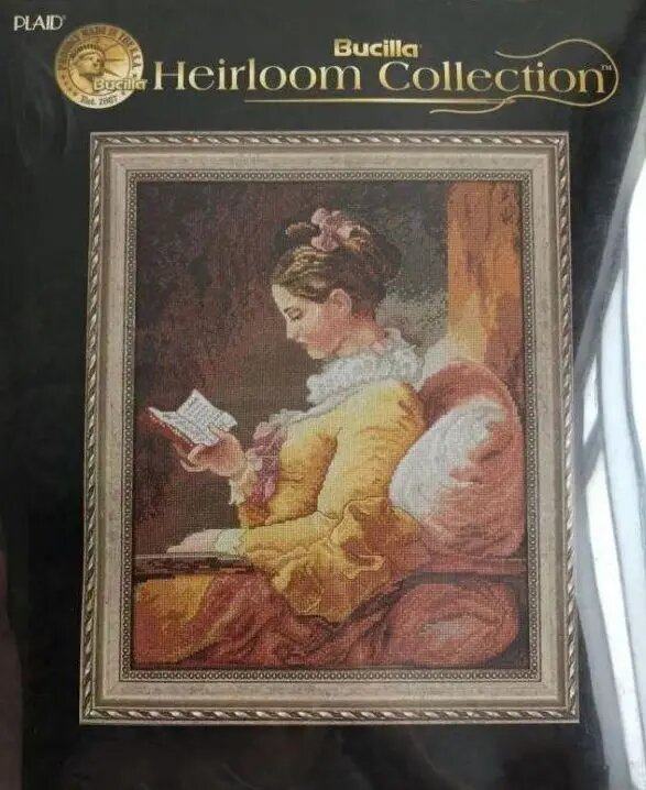 Набор для вышивки крестом Bucilla 45461 Reading Girl 32ct fabric