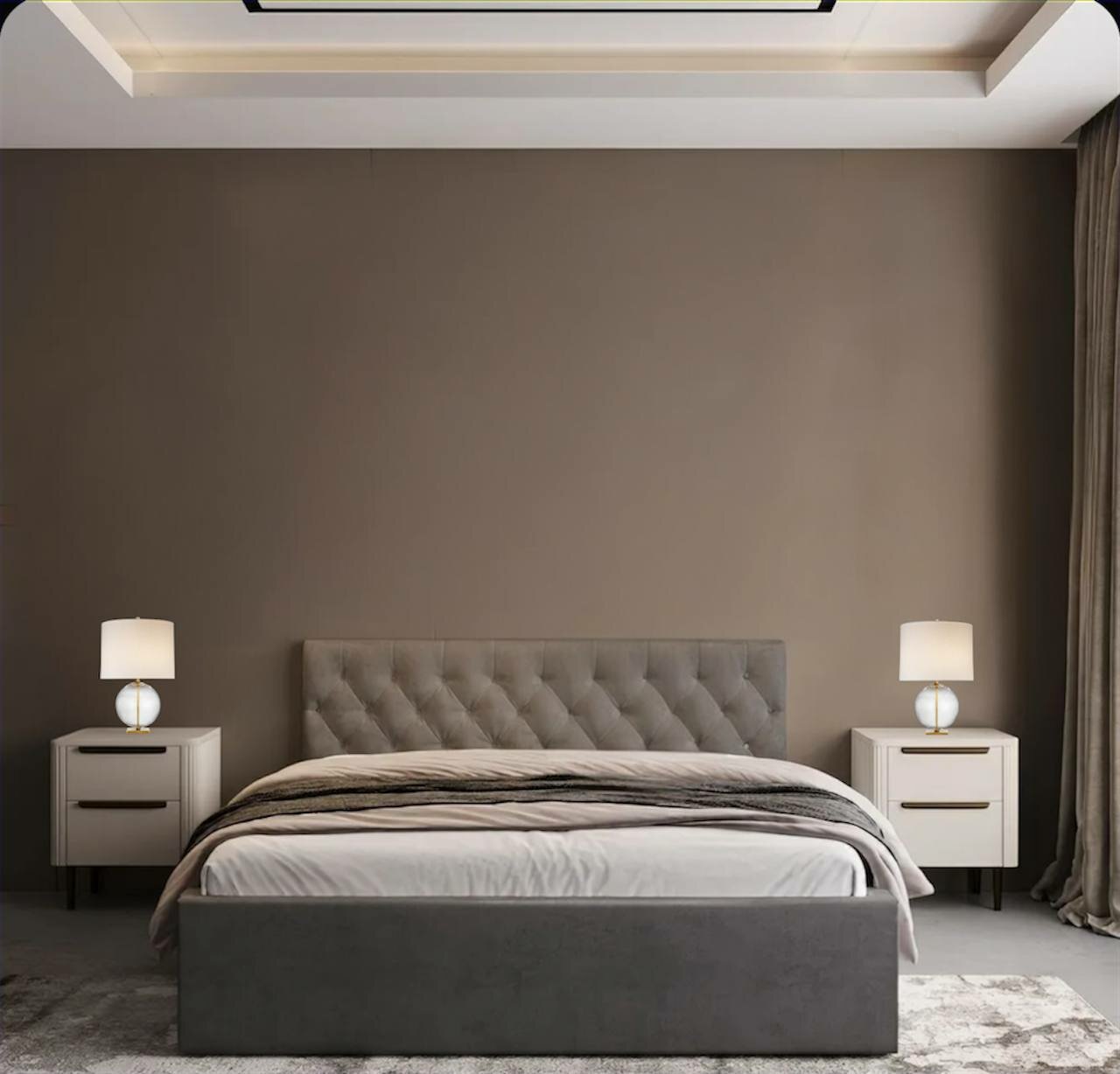 Кровать Афина 120х200 двуспальная с ортопедическим основанием, темно-серый