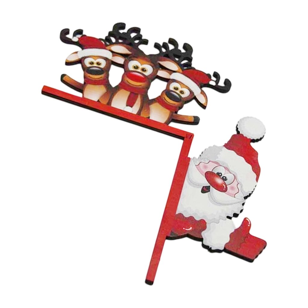 Удобные Рождественские Деревянные Подвесные Декоры Santa Elks Для Дверного Настенного Дисплея