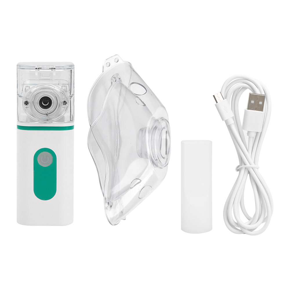 Портативный компрессионный небулайзер для детей и взрослых, бытовой, уменьшающий мокроту, противокашлевой, ультразвуковой ингалятор с микросеткой (зеленый)