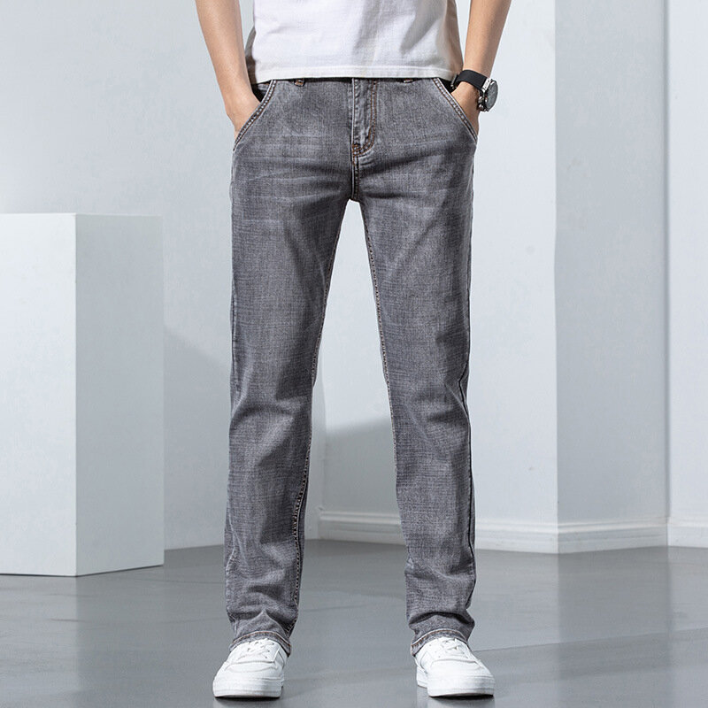 Мужские джинсы Чистый цвет / прямые B1, LI Mall талии_32