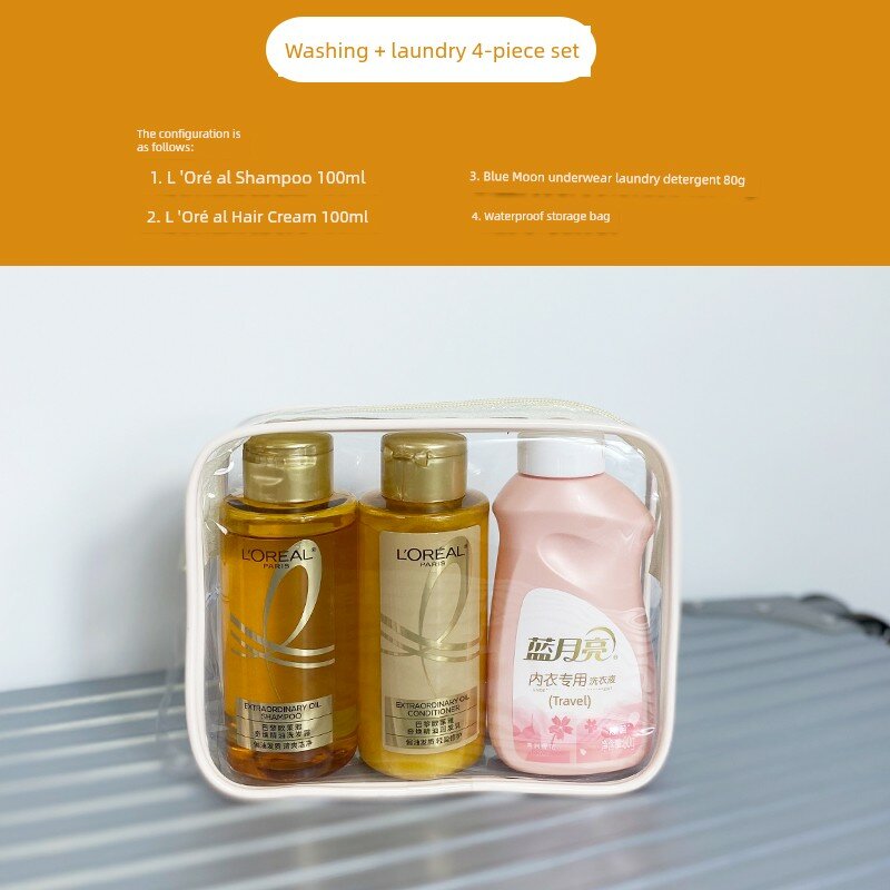 Портативный набор туалетных принадлежностей, шампунь и гель для душа в дорожном формате, набор пробников косметики,