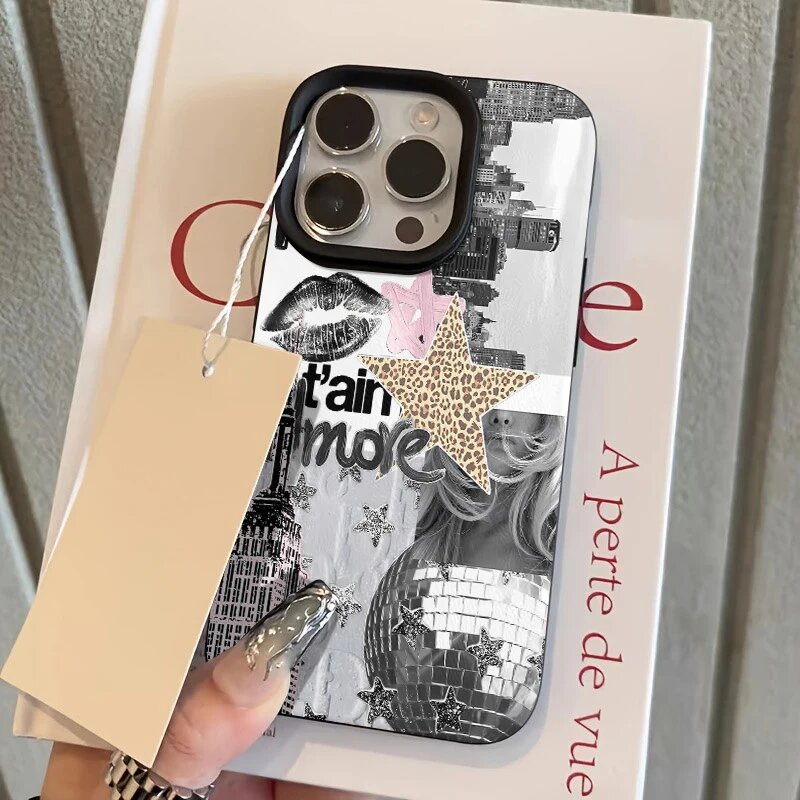 Чехол для iPhone 17, 11, 13, 12, 15, 14, 16 Pro Max Plus, 17 Air с текстурой Эйфелевой башни, светящимся шаром и текстурой личи