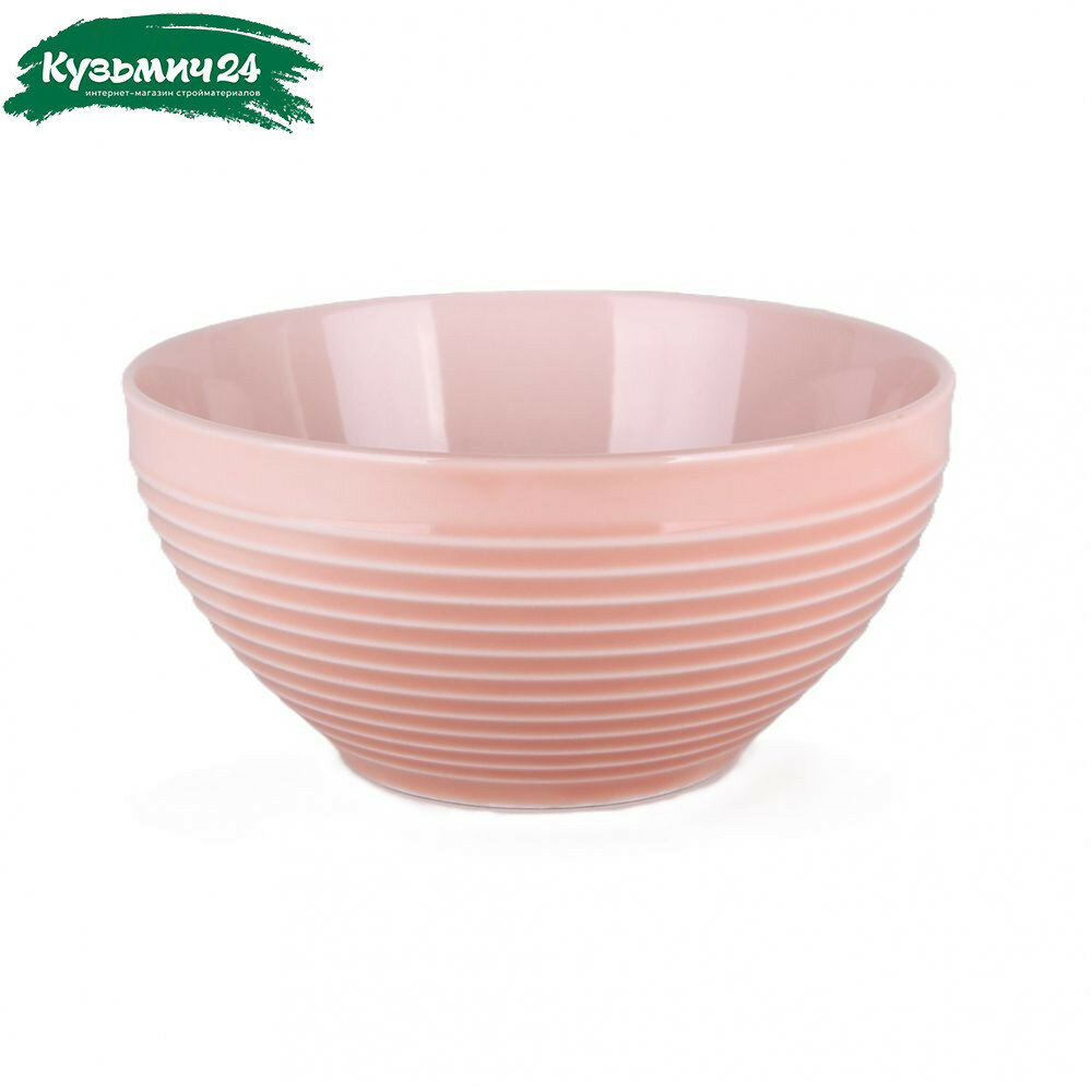 Салатник Коралл Beige 7927, круглый, фарфор, розовый, 800 мл, 15 см