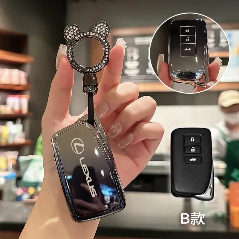 Чехол из ТПУ для автомобильного дистанционного ключа для Lexus NX IS RX ES GX LX LS UX GS 200 260 300 350 NX200 NX300 RX350 ES300 Брелок Автоаксессуары A-black keychain