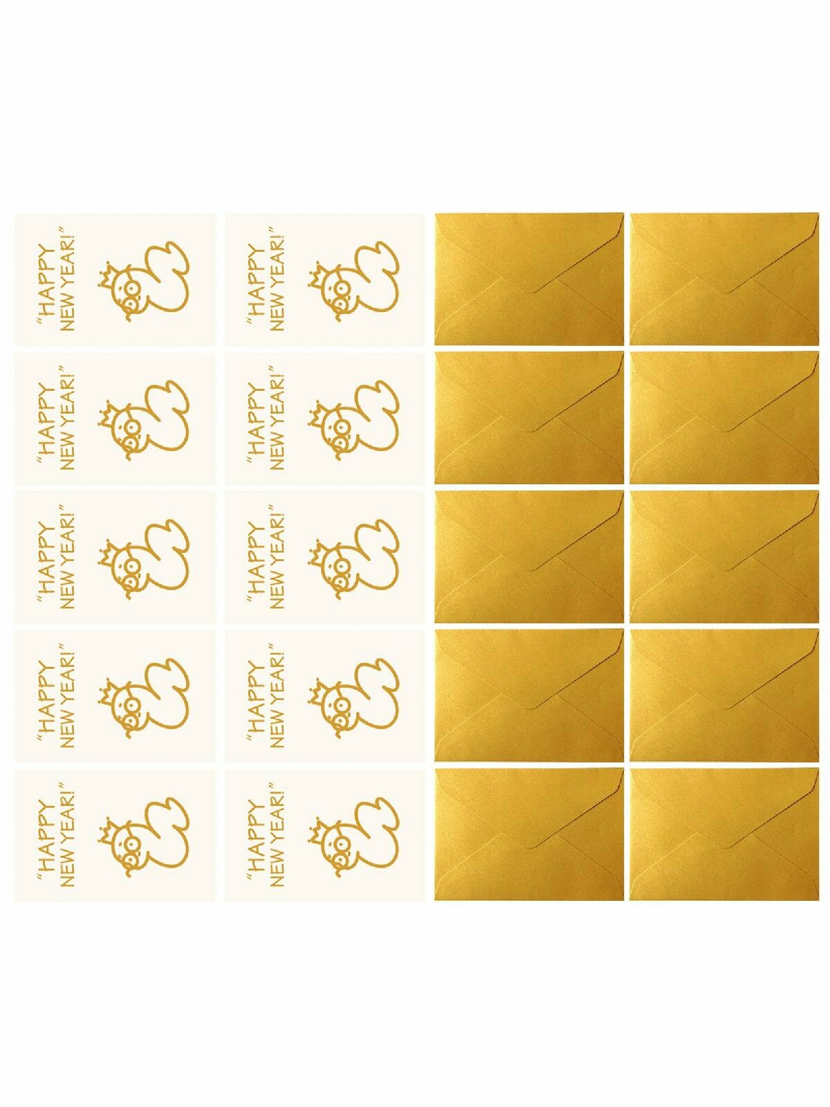 Поздравительная открытка "Год змеи" Мультяшная новогодняя открытка с конвертом