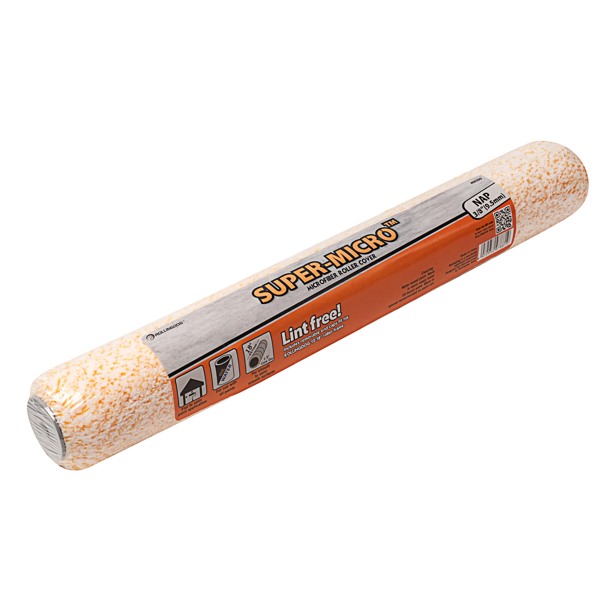 Валик Rollingdog SUPER-MICRO 450мм, ворс 9.5мм, для каркаса 38мм, микрофибра арт.00395