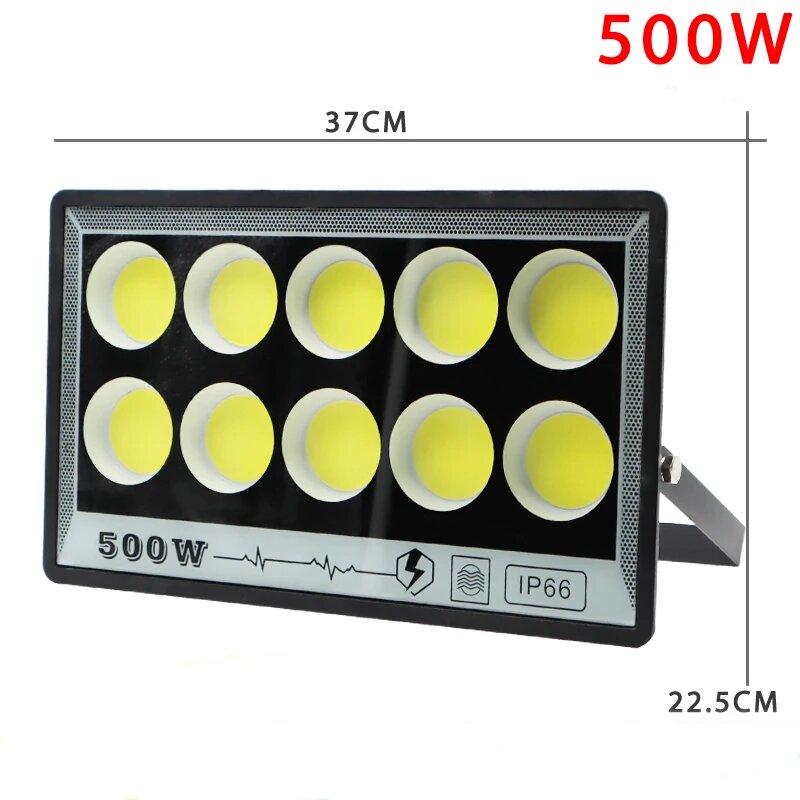 Светодиодный прожектор 500W COB, Cold White, IP66, 37x22.5 см