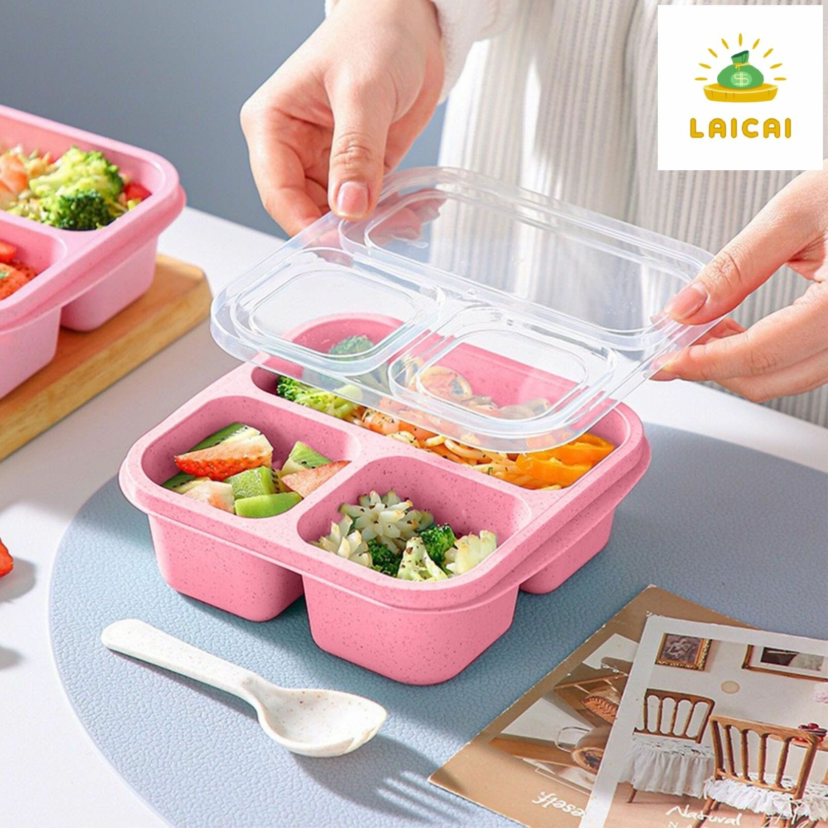 Контейнер для еды ланч бокс герметичный с крышкой пластиковый для хранения/Ланч бокс