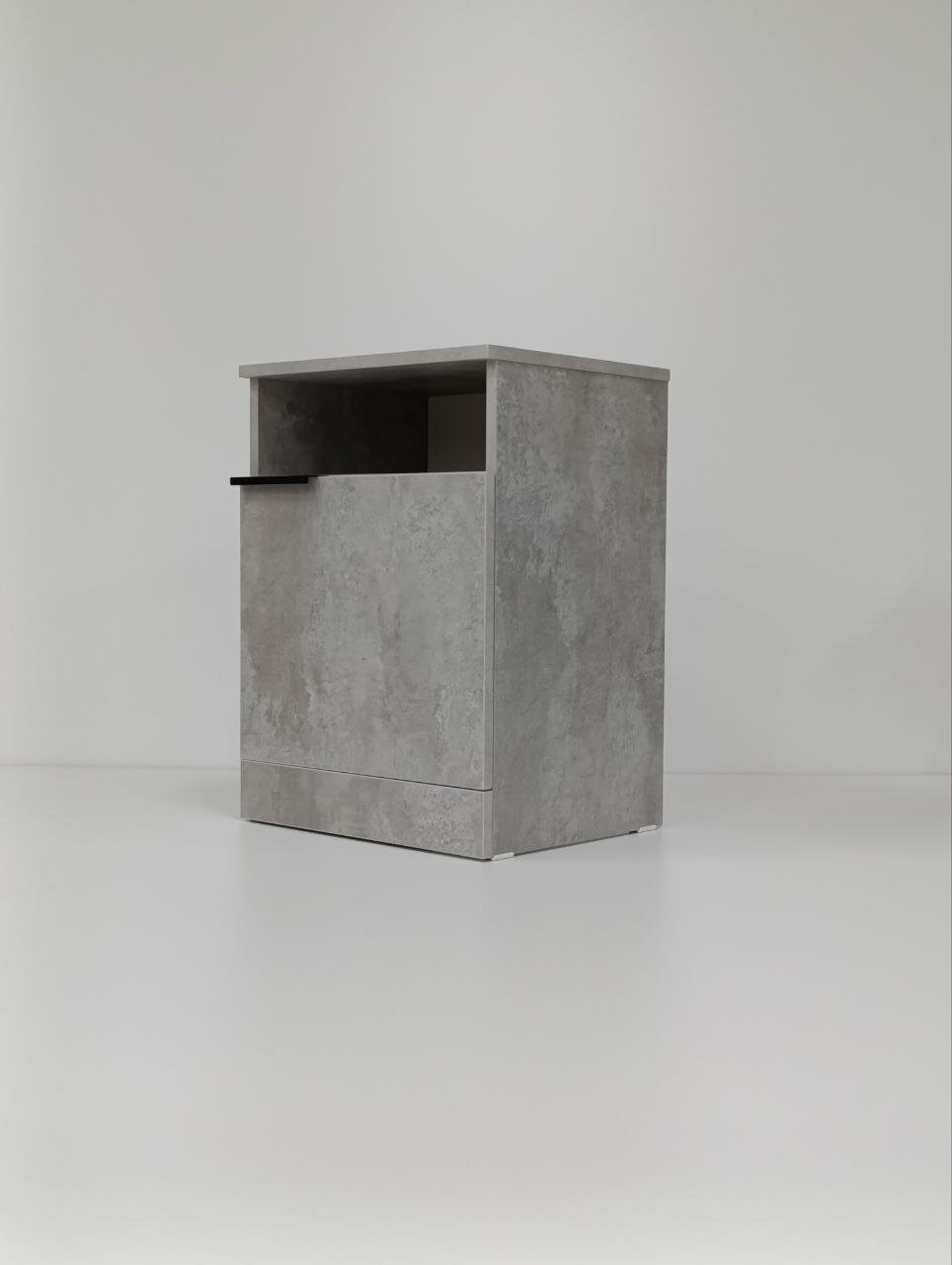 Тумба булгар, напольная с дверкой, с 2-мя полками и нишей, цвет: цвет: серый графит, бетон