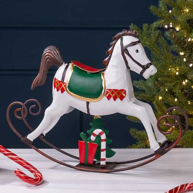 Декоративная фигурка Лошадка-качалка Venice 31*24 см белая, Koopman, ALX630210-1