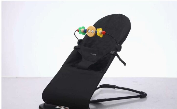 Кресло-шезлонг для новорожденных, мягкое сиденье, съемный чехол, Черный