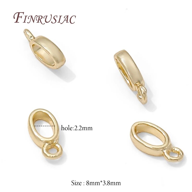 Позолоченные латунные бейлы для кулонов FINRUSIAC 20 шт 10 pieces, 14K Gold Plated