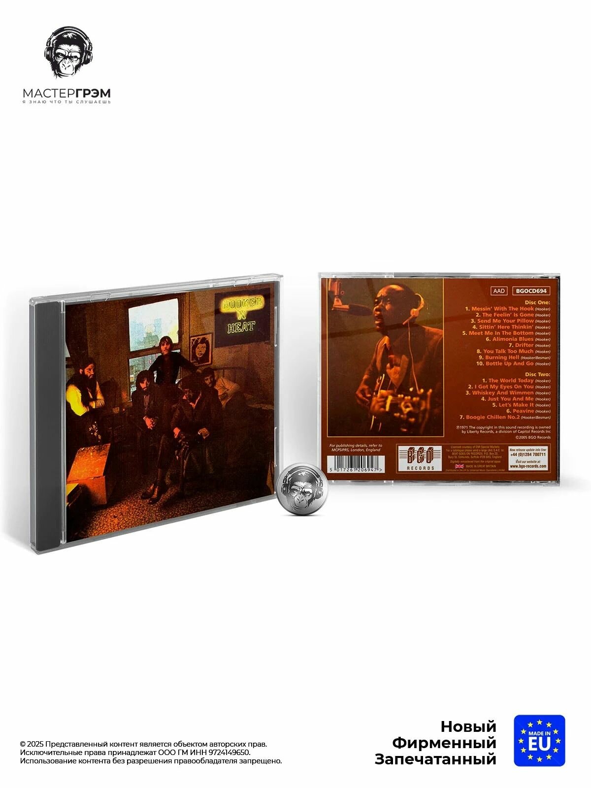 CD диск John Lee Hooker, Canned Heat - Hooker 'N Heat (2CD) 2013, Jewel case