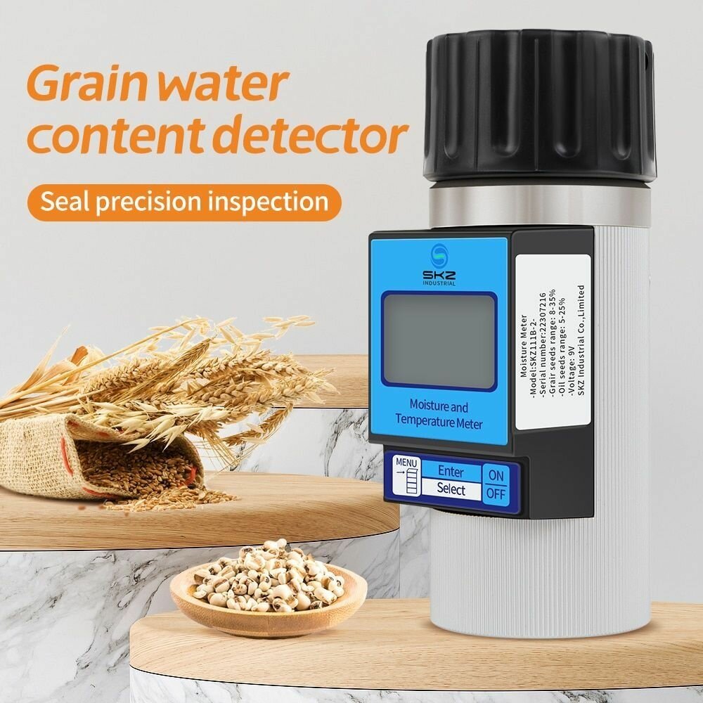 Влагомер для сена, Цифровой гигрометр для 37 видов зерновых, кофе, кукуруза, пшеница, бобы