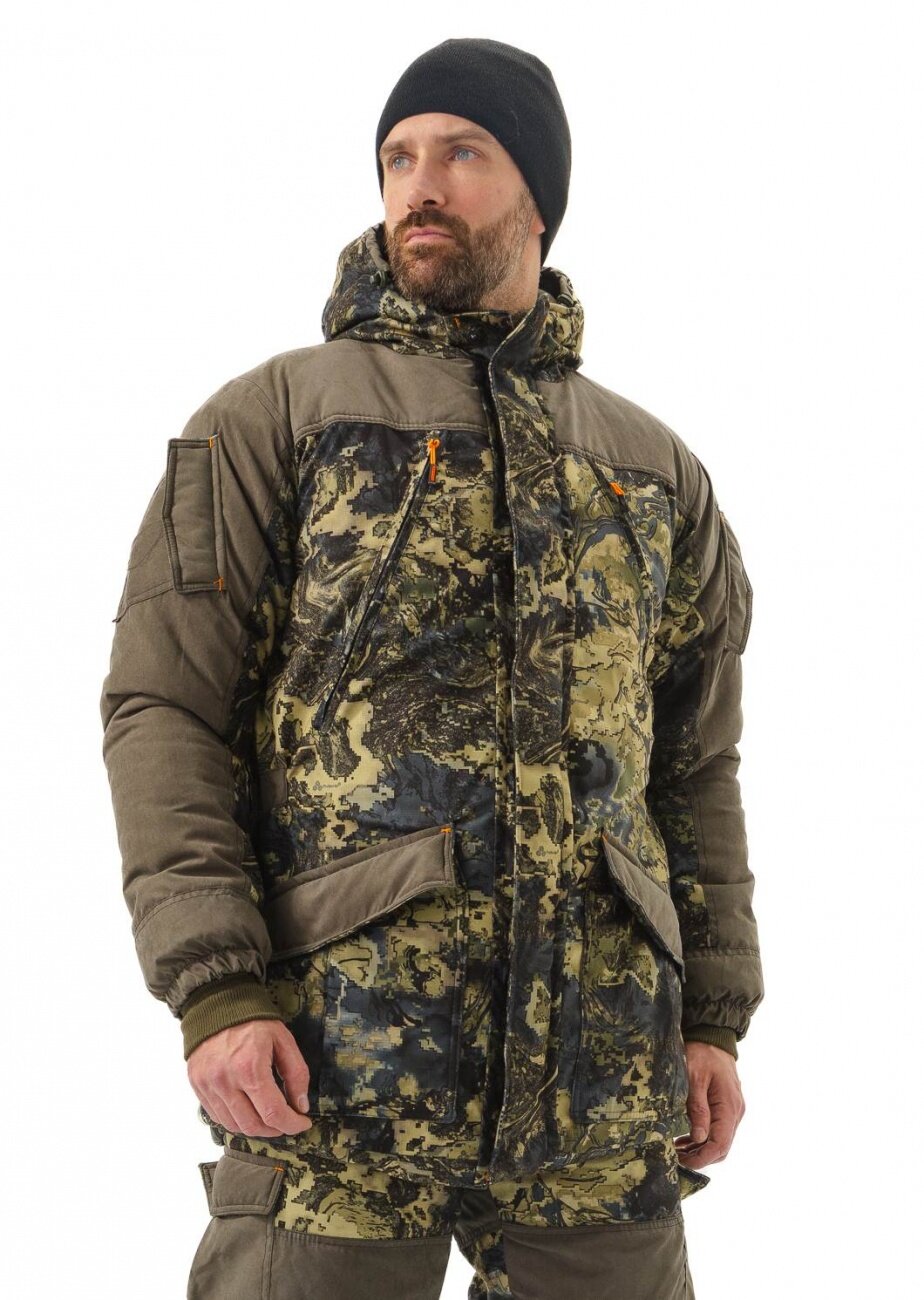 Костюм зимний «геркон» куртка/брюки, цвет: кмф "Дюны/т. хаки", ткань: Алова/Финляндия, 52-54, 170-176