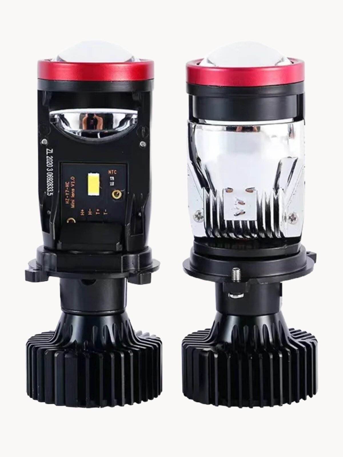 Мини линзы bi led светодиодные би лед лампы автомобильные H4 Y7, 2 шт