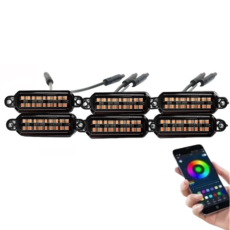 Светодиодный передний светильник на решетке для Land Rover Defender 90 110 2020-2025, автомобильный дневной ходовой фонарь, лампа для бровей для бездорожья, 12 В 1 to 6 RGB