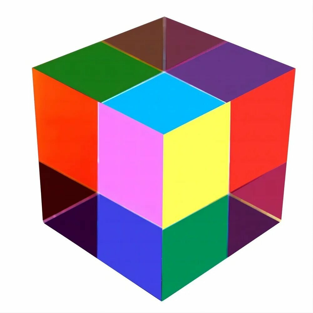 ZhuoChiMall CMY Color Cube, 60-миллиметровый акриловый призматический куб, CMYcube для украшения рабочего стола дома или офиса, образовательный подарок для детей