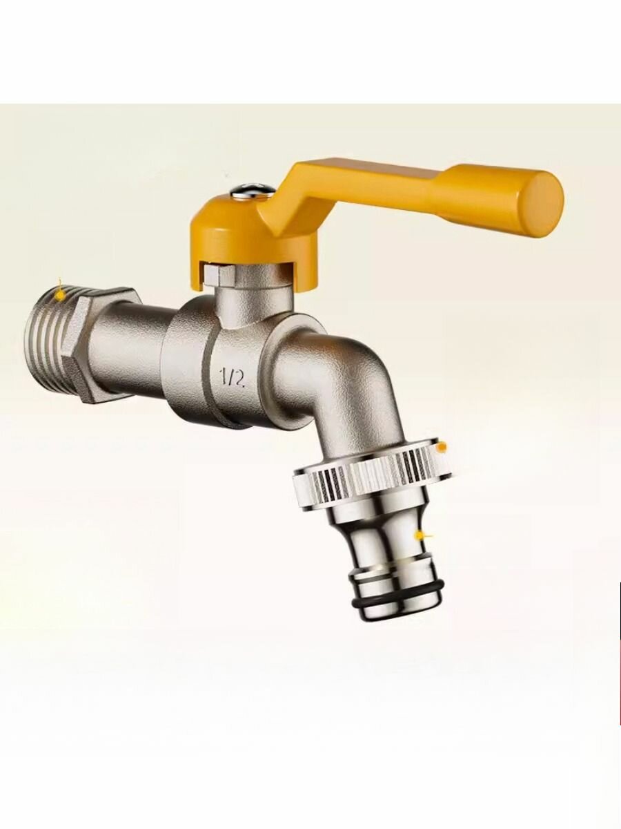 Кран водоразборный уличный, медный смеситель с гальваническим покрытием для установки в стену, однорычажный с большим расходом воды