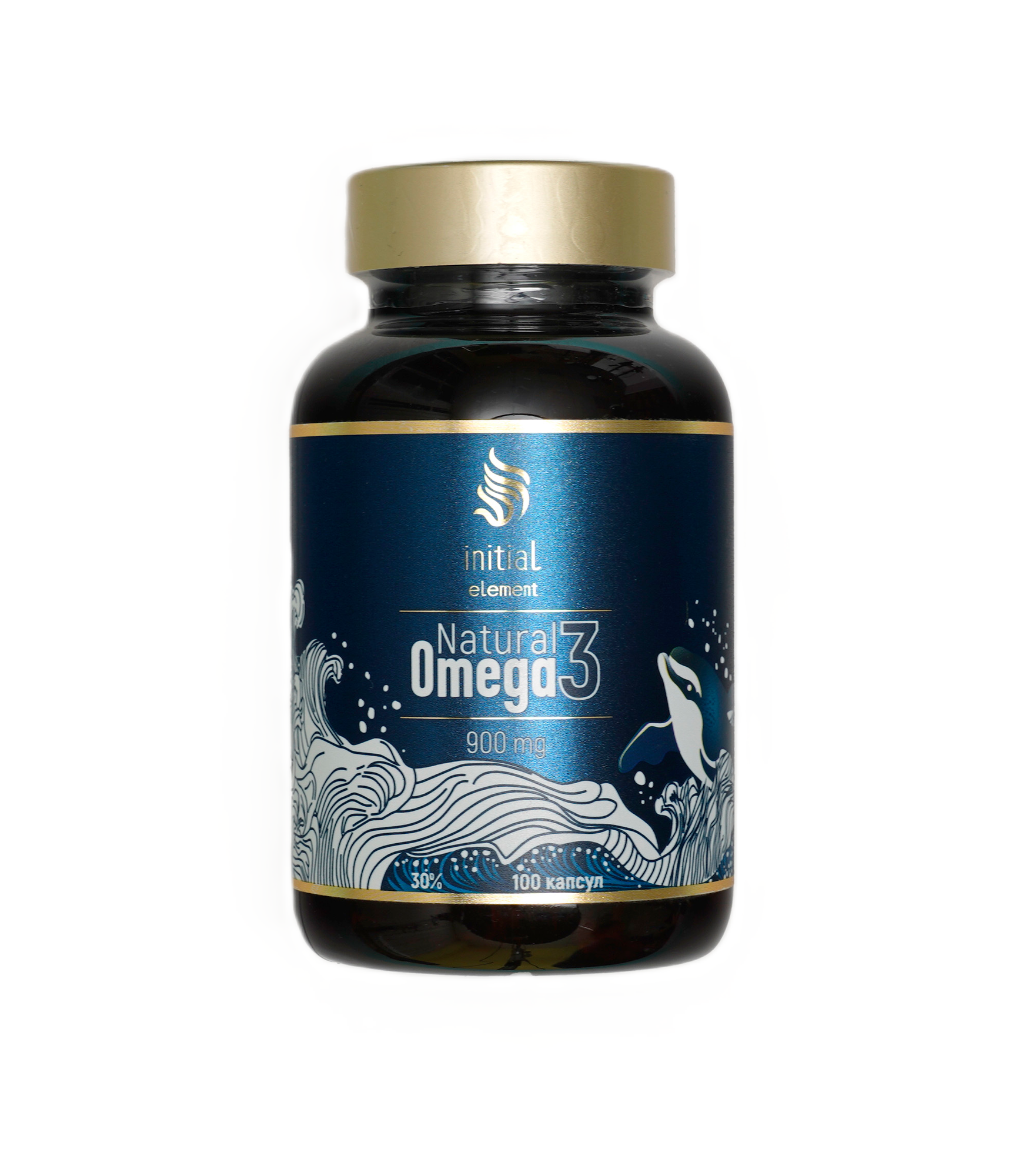 Натуральная Омега-3 INITIAL ELEMENT Natural Omega -3 60%, триглицеридная форма, 100 капсул