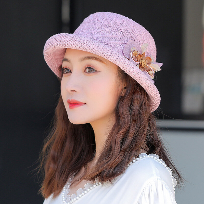 Шляпа Женская летняя соломенная шляпа Цветочная шляпа от солнца Летняя складная шляпа от солнца Защита от солнца Пляжная шляпа Покрытие для лица Корейская версия Оптовая продажа