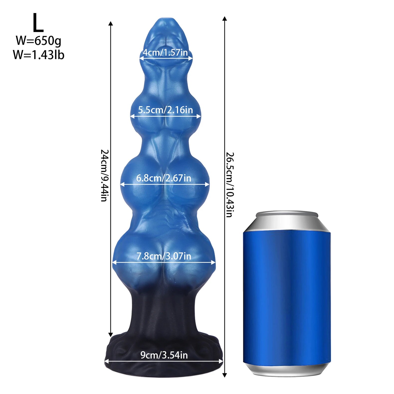 3 размера Monster Dildo 55-78 мм Огромный фаллоимитатор Анальная пробка Сексуальная игрушка Blue-L