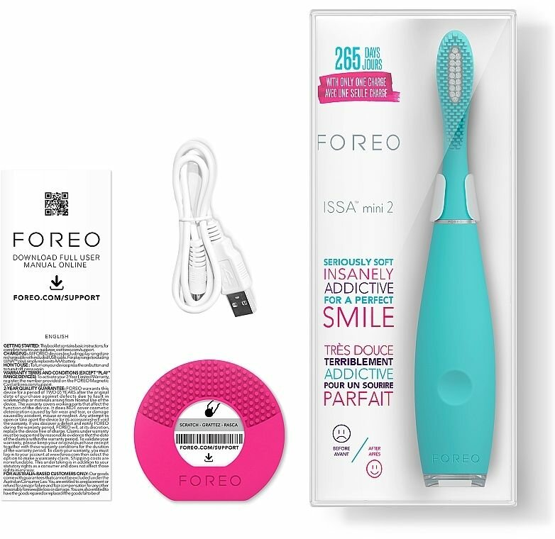 Foreo Электрическая зубная щетка ISSA mini 2, цвет голубой, 1 шт