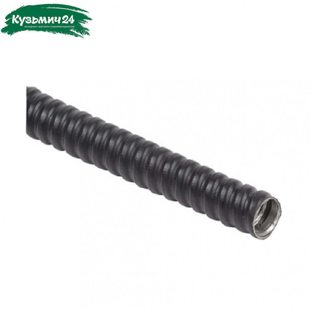 Металлорукав Iek Elasta РЗ-Ц-П-20 мм CMP10-20-050, в ПВХ, черный, 1 метр