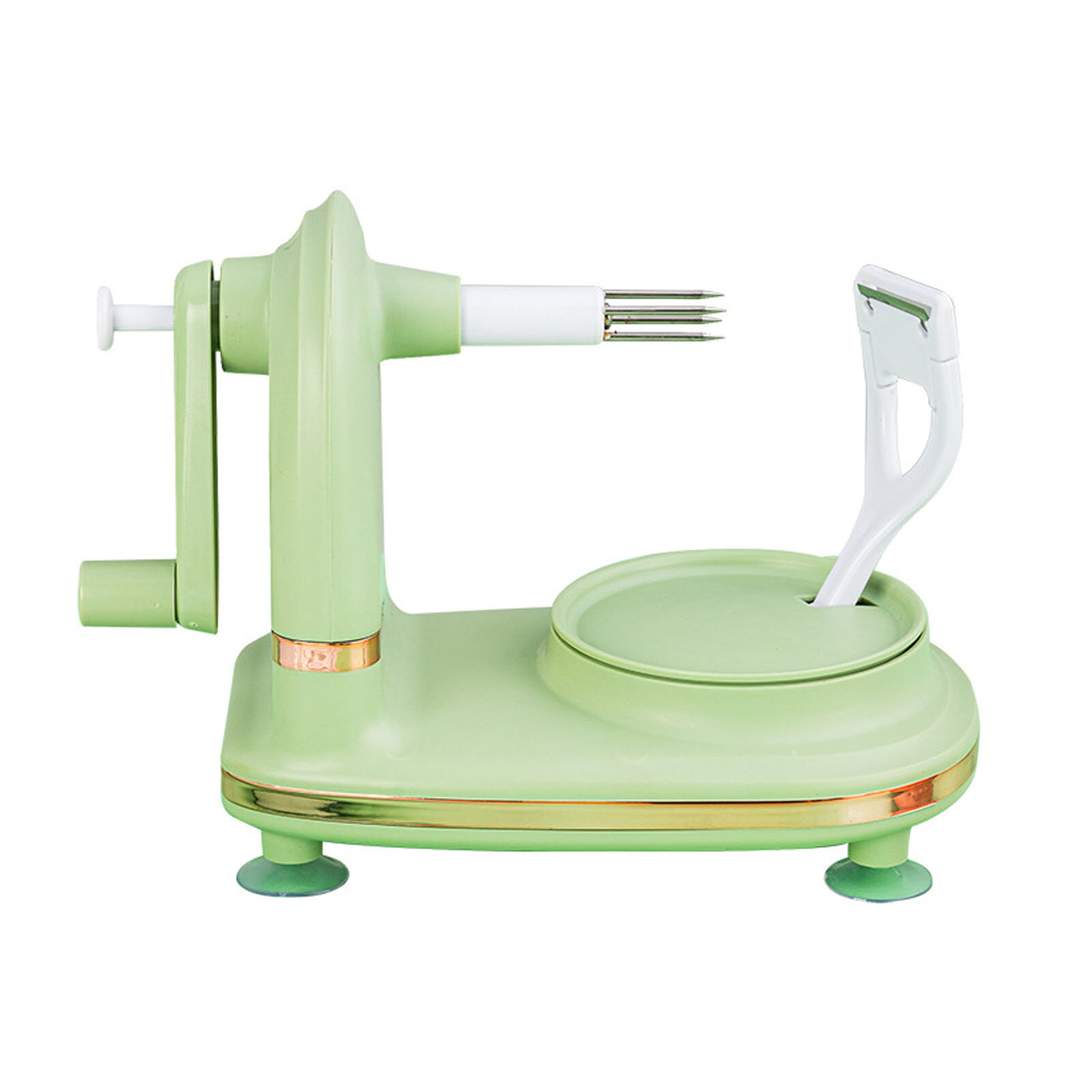 Ручной из нержавеющей стали Apple Peeler Gulting Kitchen Gadget с 2 заменными головками для груши цитрусовые светло -зеленый
