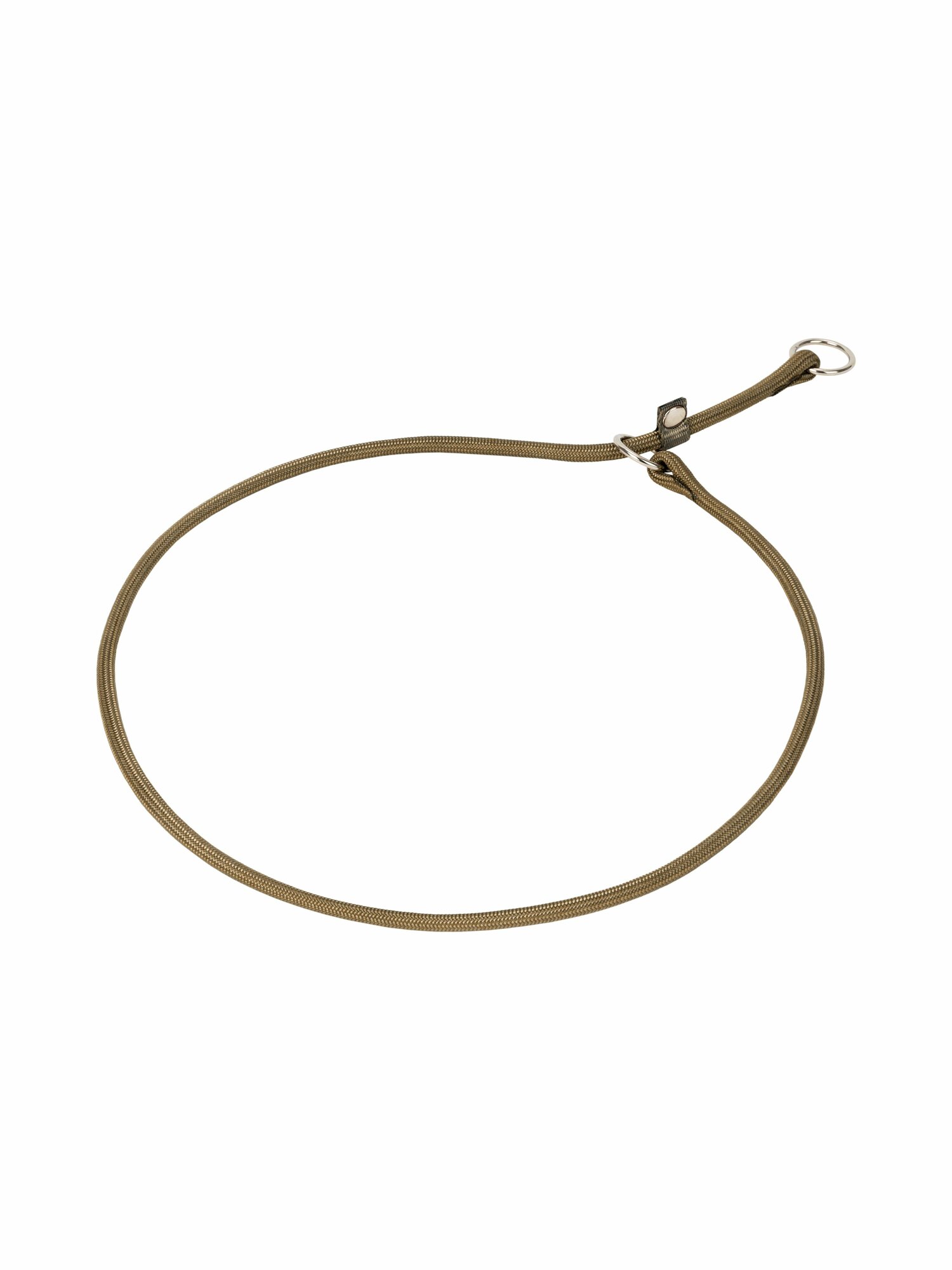 Ошейник-удавка для средних и крупных собак, с двумя кольцами, шнур 6мм, обхват шеи до 70см, оливковый, ZooOne, 76-2789