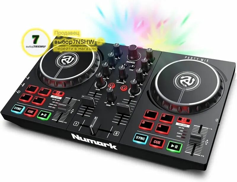 Numark Party Mix II Контроллер DJ / DJ для Serato DJ Lite и Algoriddim DJAY Pro AI