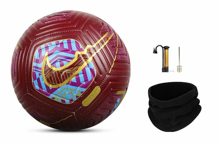 Футбольный мяч унисекс Nike, красный и желтый, размер: size 5 ball EU, машинная прострочка, PU