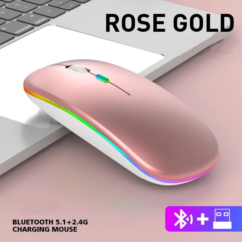 Беспроводная мышь Bluetooth 5.1 Rose Gold Pink