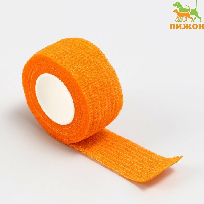 Бинт самофиксирующийся, 2,5 см, макс. растяжимость 4,5 м, оранжевый (комплект из 27 шт)
