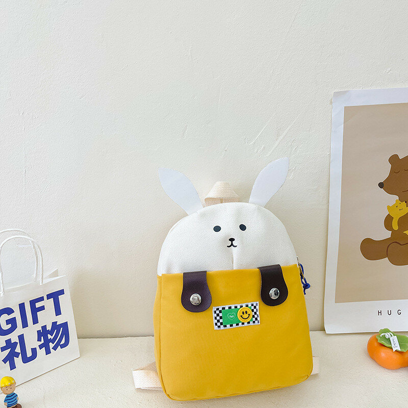 Детский рюкзак милый мультяшный кролик мягкая мини сумка для детей веселые школьные мероприятия желтый