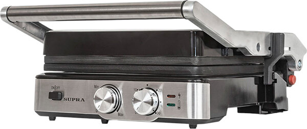 Электрогриль SUPRA GS-7620, серебристый, антипригарное покрытие