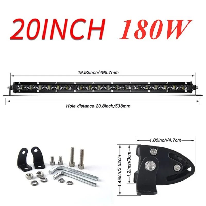 Светодиодная рабочая фара 6D Lens High Power 60W 120W 180W, внедорожная светодиодная балка 12V 24V для 4X4, грузовиков, внедорожников, квадроциклов, фары для вождения