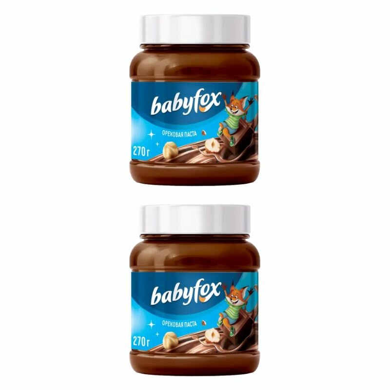 Babyfox шоколадная, ореховая паста, 270 г, 2 штуки