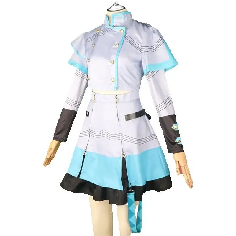 Vtuber Synthesizer V Kasane Teto Косплей Костюм Розовые и синие наряды Униформа Хэллоуин Вечеринка Виртуальная певица Полный комплект для женщин