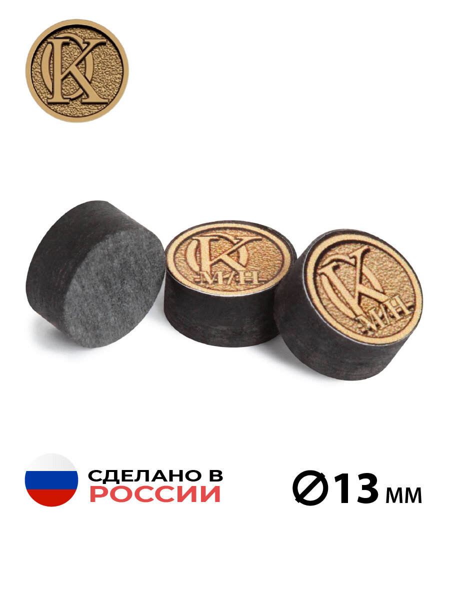 Наклейка для кия О. Коромысличенко 13мм Medium/Hard, многослойная, 1шт.
