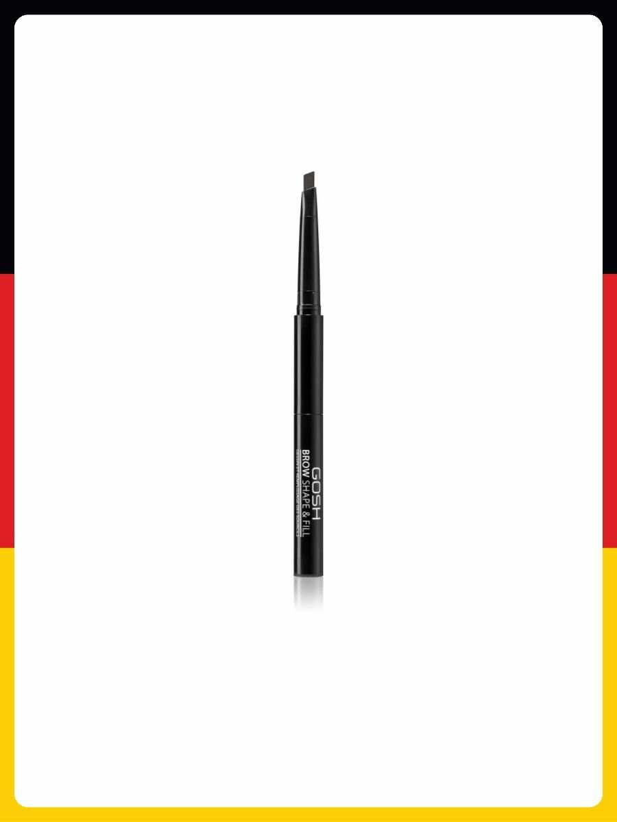 Карандаш для бровей Gosh Brow Shape & Fill Double-ended Eyebrow Pencil 002 Greybrown