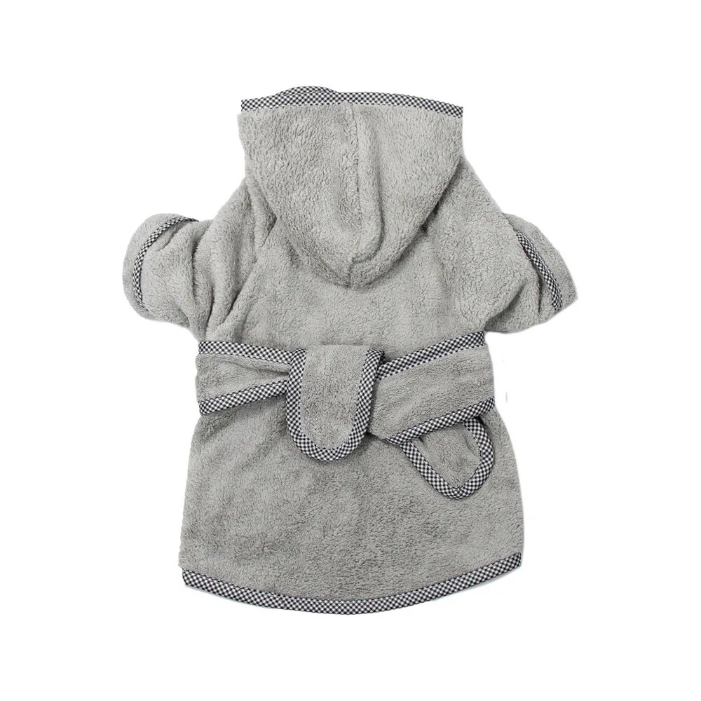 GLORIOUS KEK банный халат для собак из микрофибры белый Серый, S, grey
