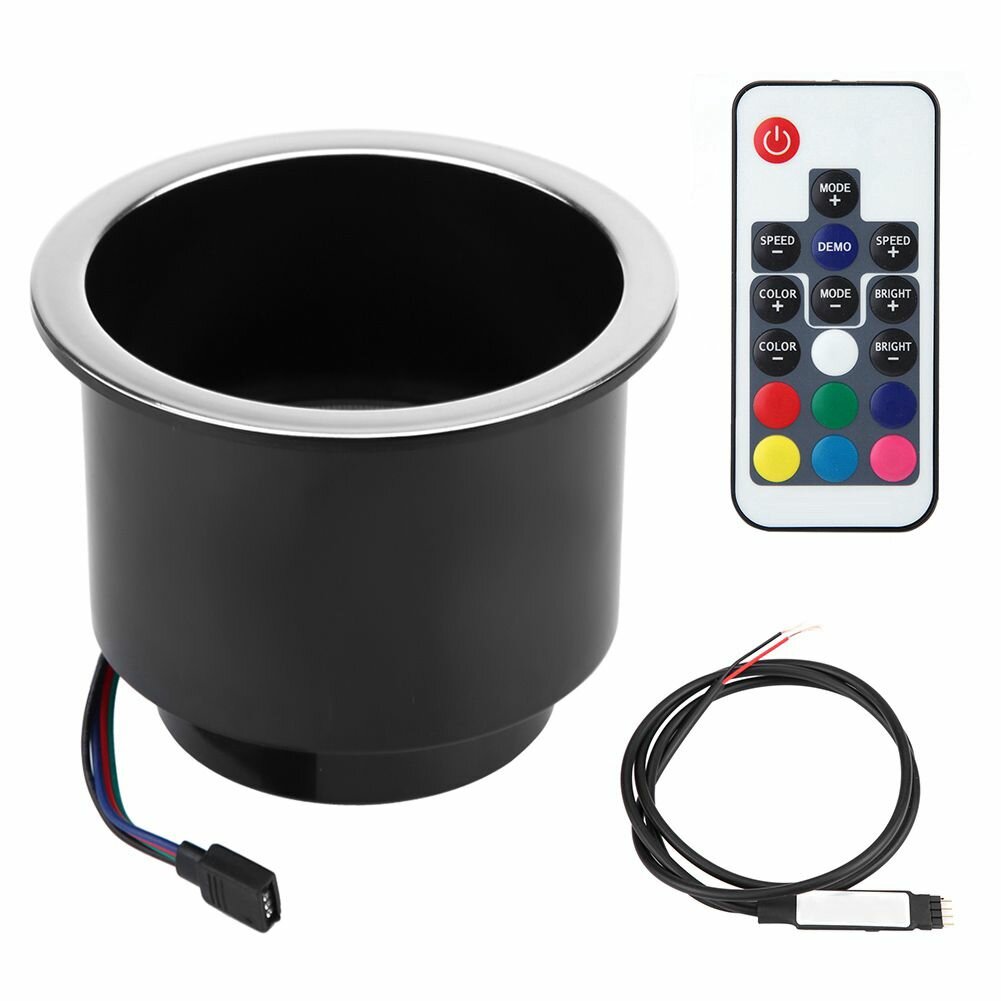Пластиковый держатель для напитков со светодиодной подсветкой RGB с дистанционным управлением Морская лодка Автомобиль Грузовик RV