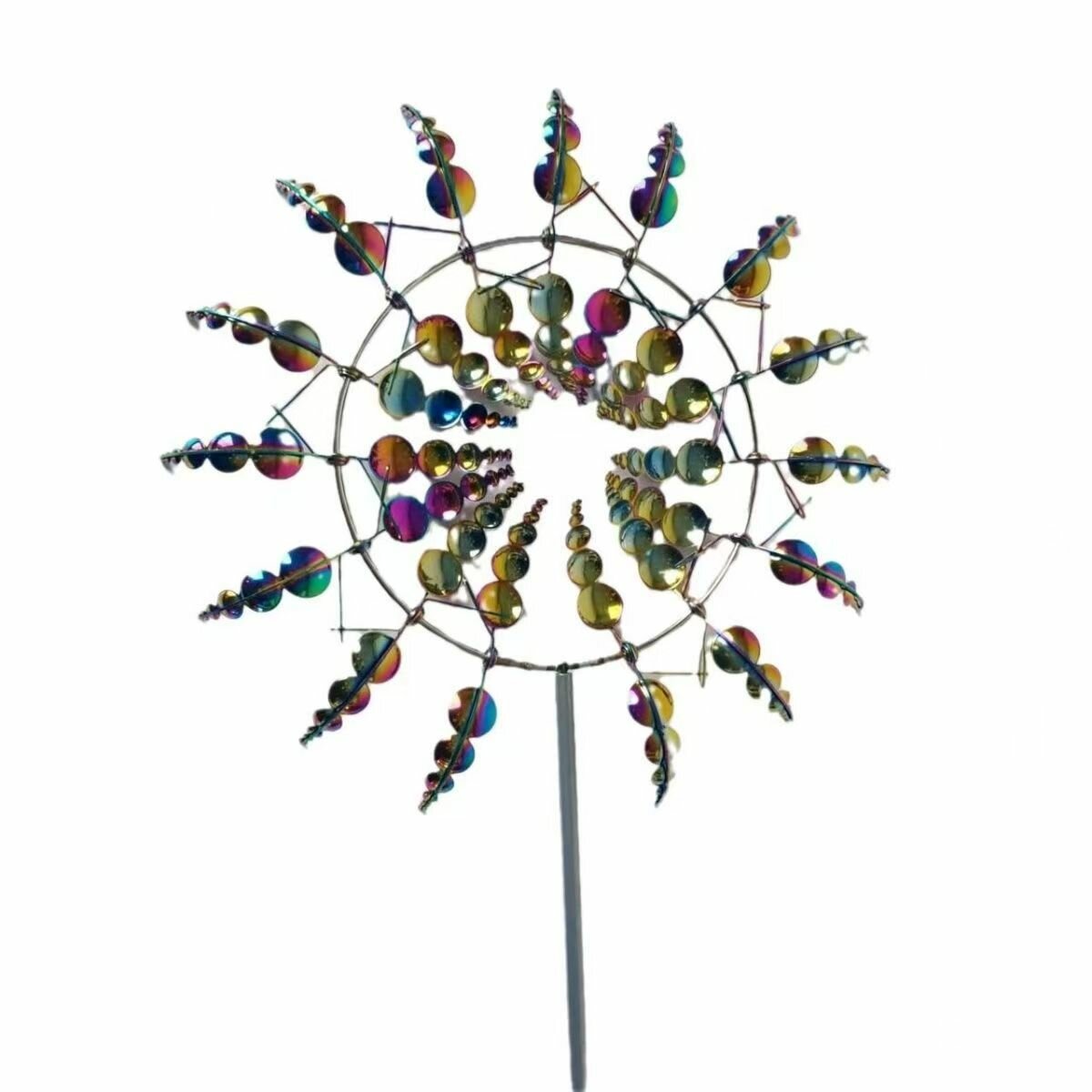 Ветряная мельница 3 в 1 Kinetic Flower / Отпугиватель, украшение для сада, кинетическая скульптура
